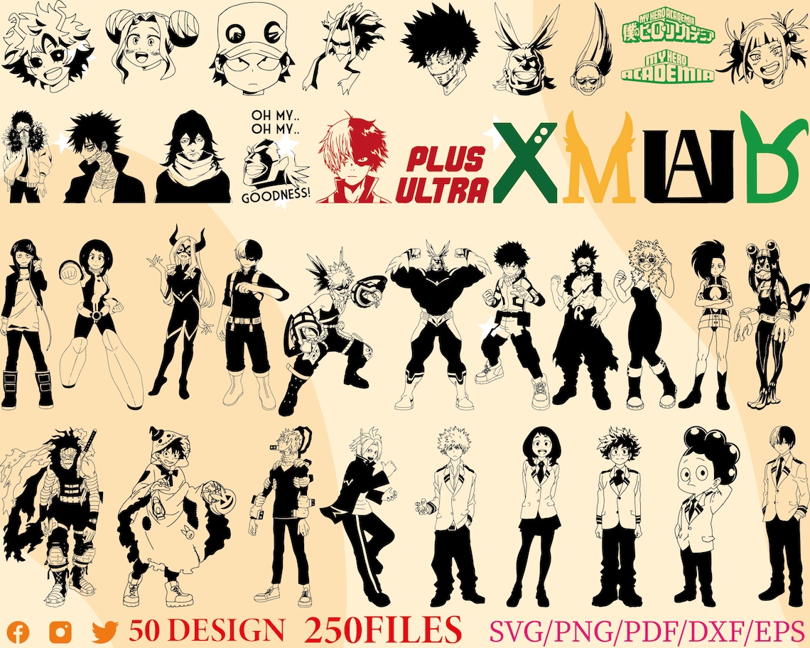 Explore Our Anime Bundle SVG With 50 Unique Designs! Instantly Download ...