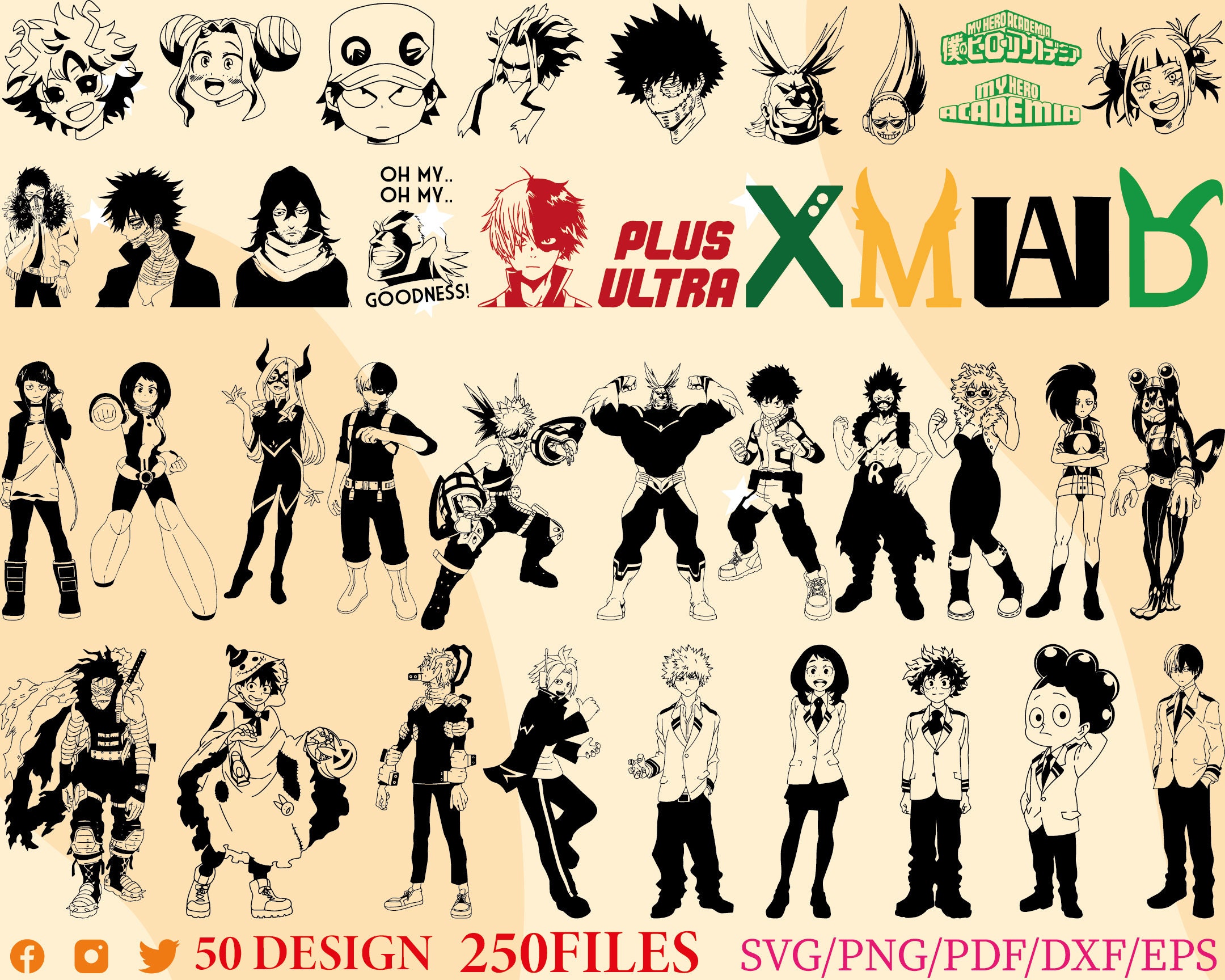 Explore Our Anime Bundle SVG With 50 Unique Designs! Instantly Download ...