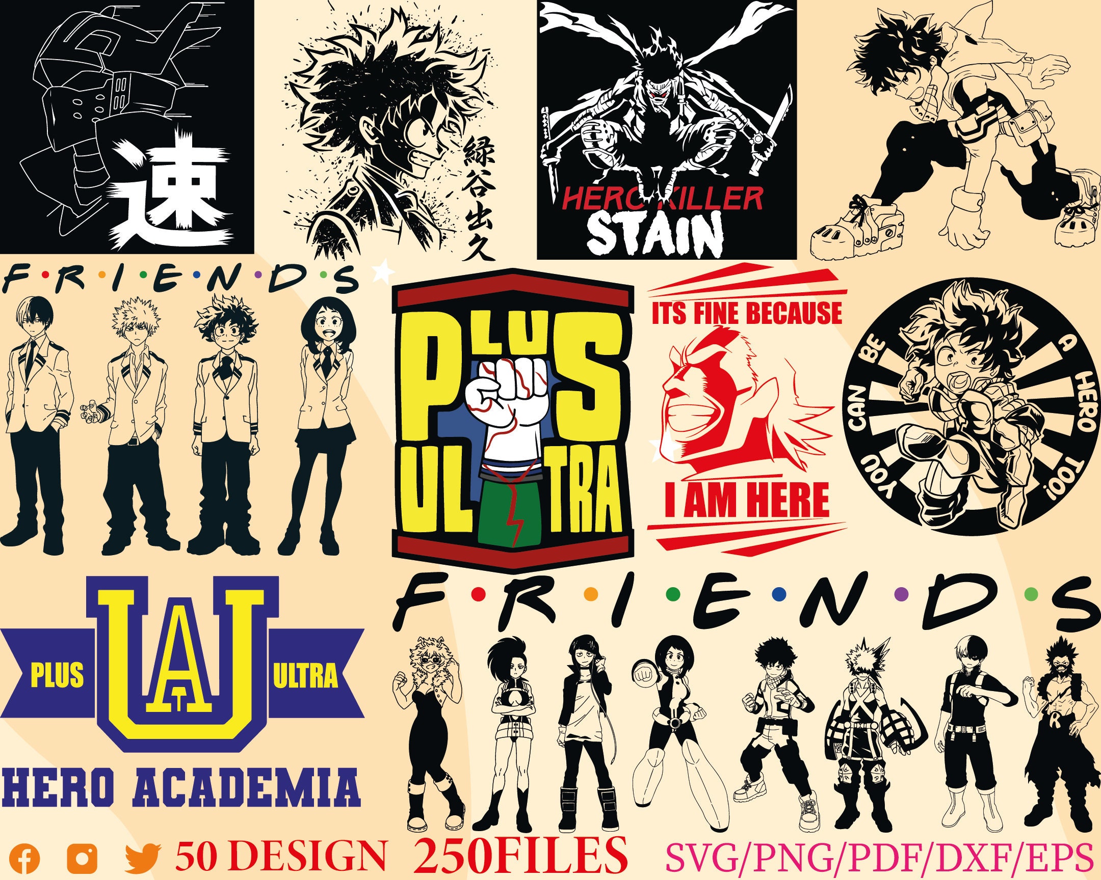 Explore Our Anime Bundle SVG With 50 Unique Designs! Instantly Download ...