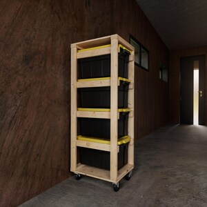 4x1 Storage Plan 27 Gallon Tote Solutions DIY Plans Garage Organization ...
