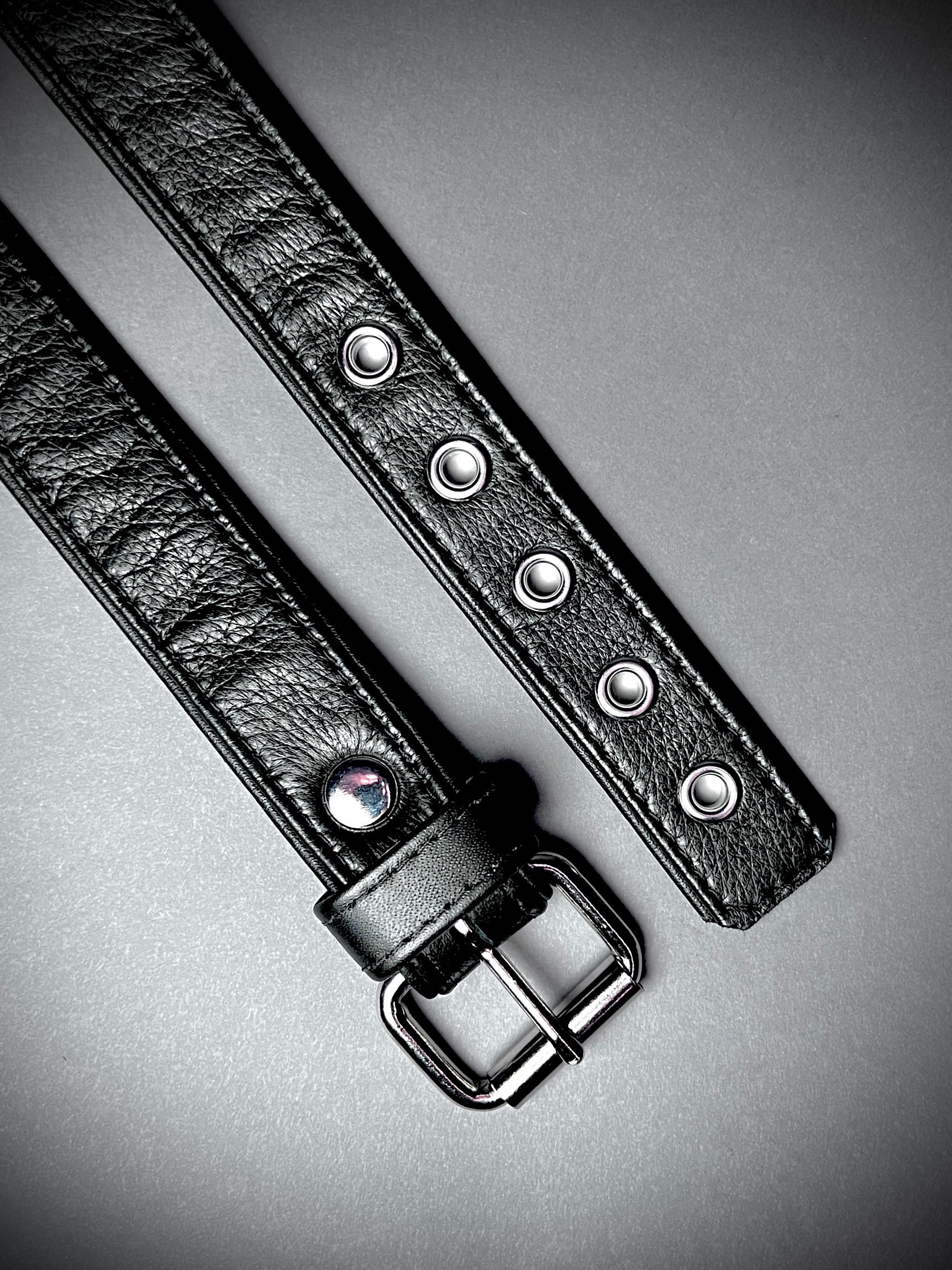 Black Piped Garment Leather Buckle Arm Band 1.25 Widthsold Individually ...