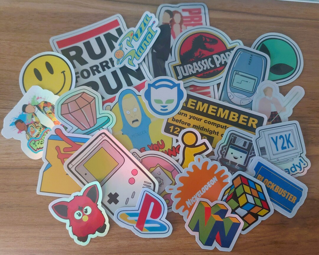 90s Aesthetic Sticker Set 90s Party, Nostalgic Decals, Retro Vibes 