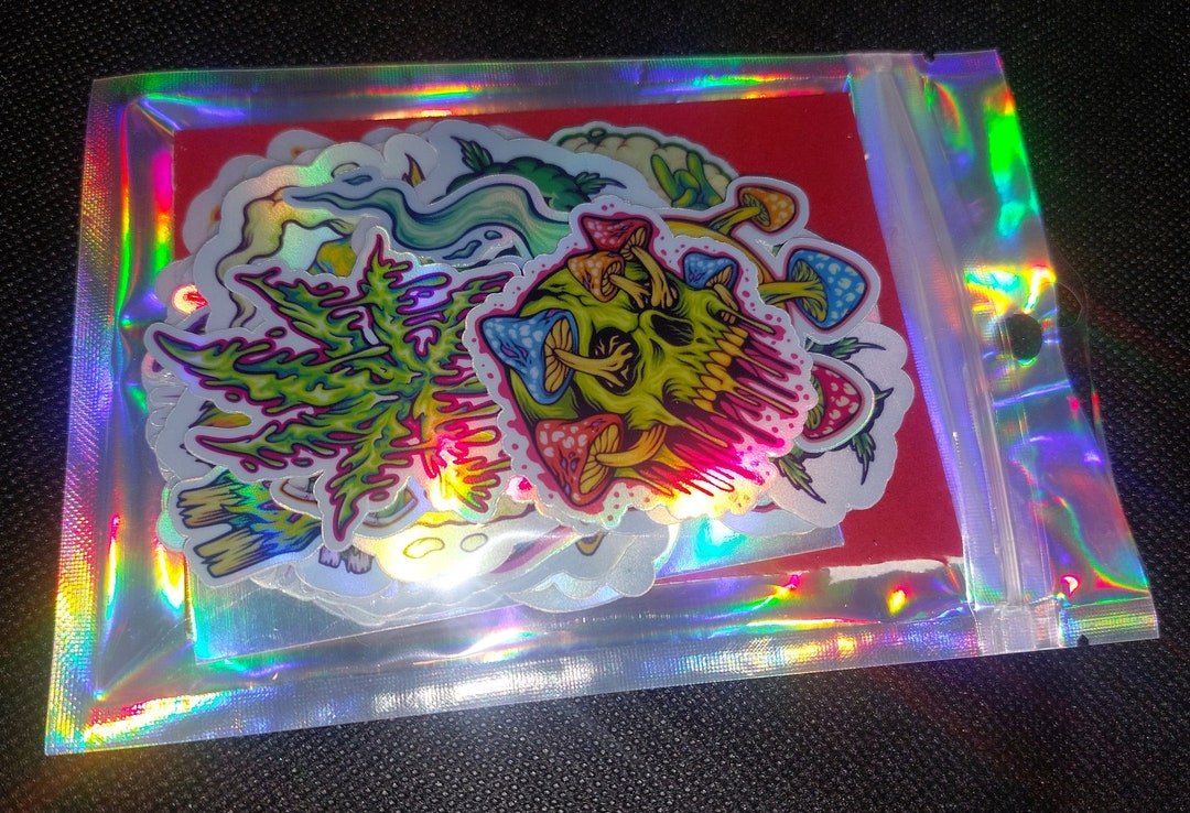 Holographic Psychedelic '420' Sticker Pack, Trippy Weed Stickers ...