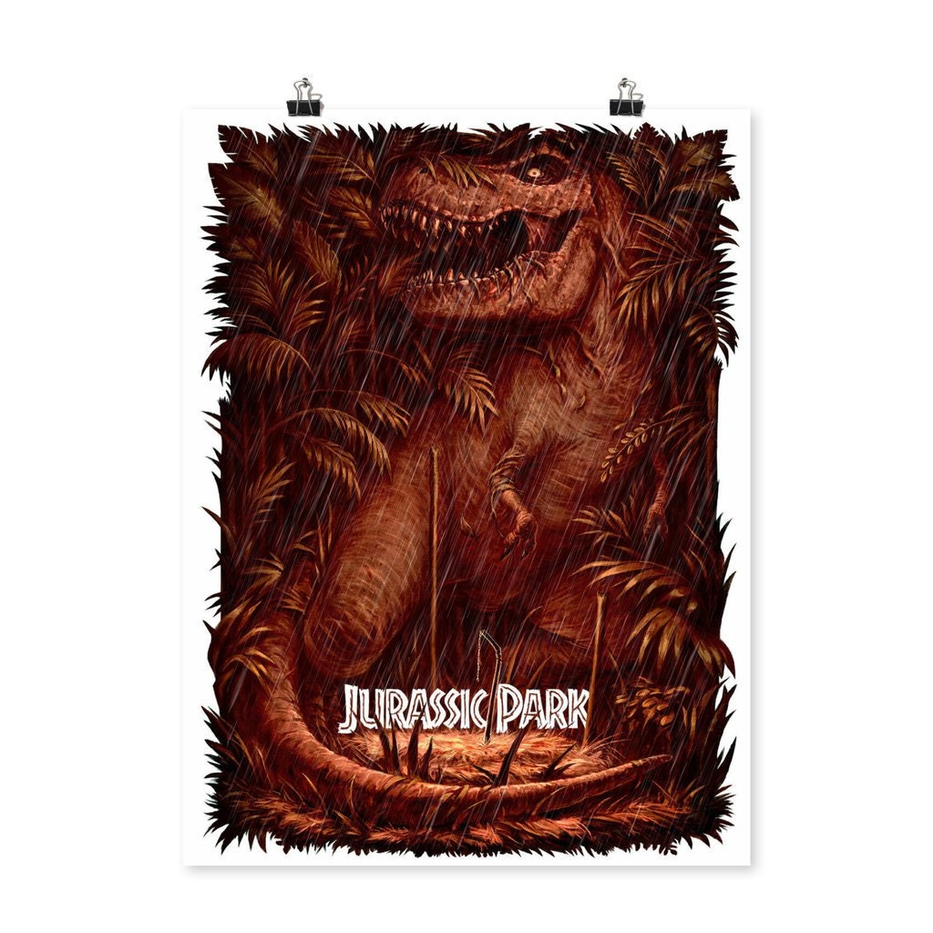Jurassic Park T-rex Poster 12x16: Dinosaur Wall Art Matte - Etsy