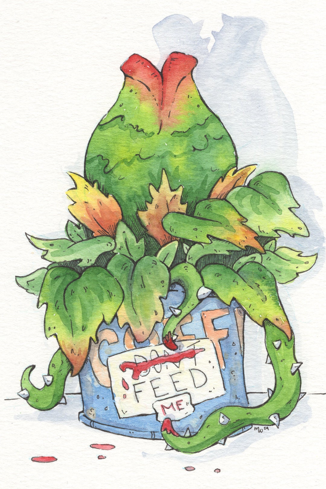 Print - FEED ME- Print of a Watercolor Painting - Etsy