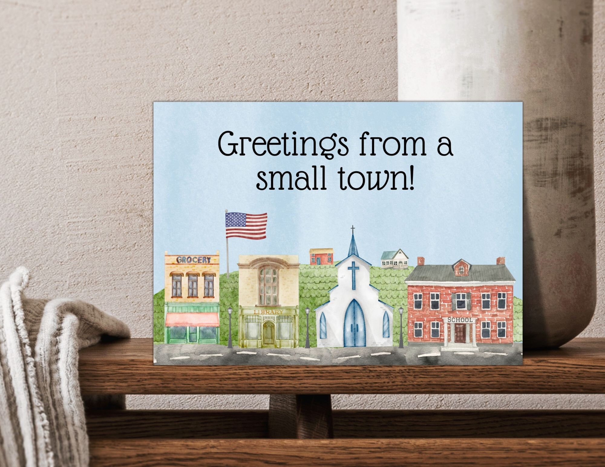 Printable Greetings From My Small Town Greeting Card 5x7 - Etsy