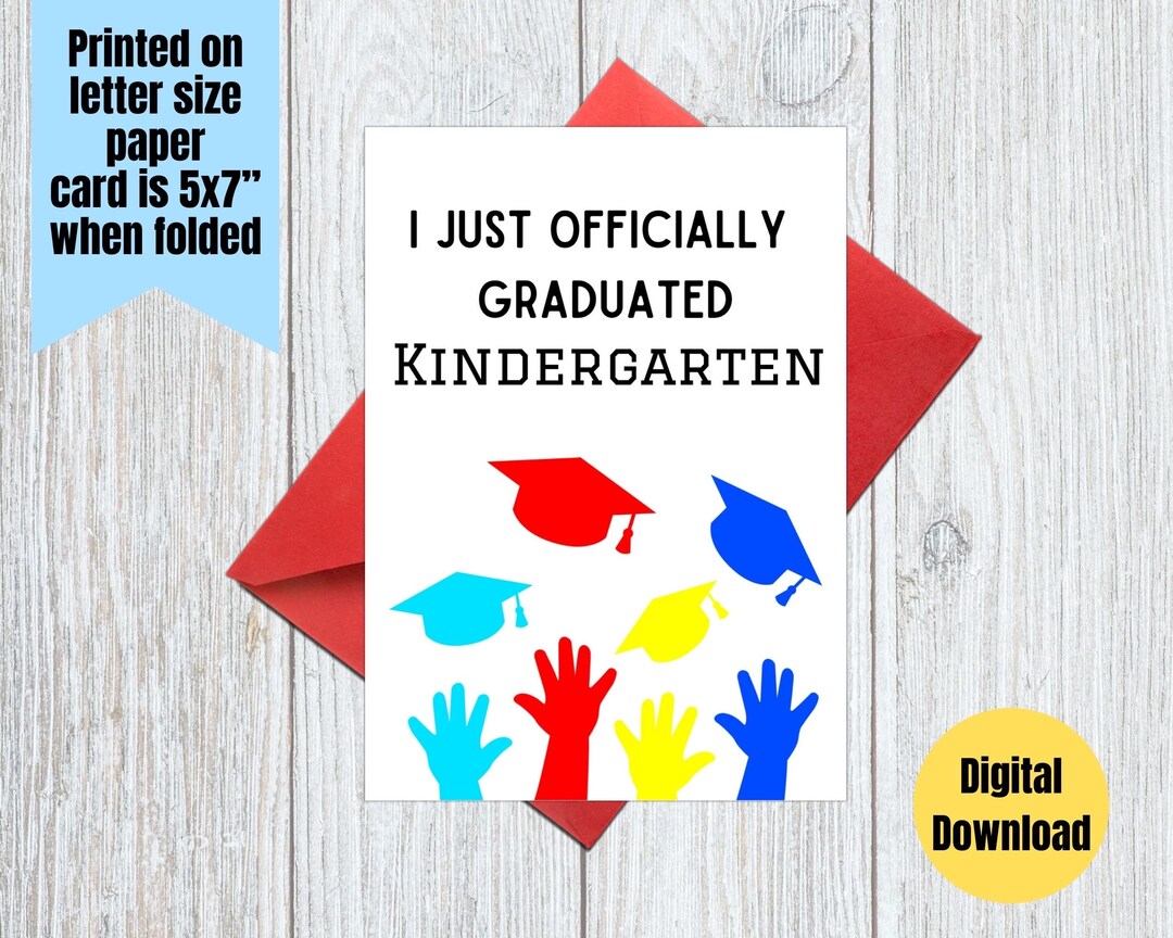 Printable Kindergarten Greeting Card 5x7 Digital Download - Etsy