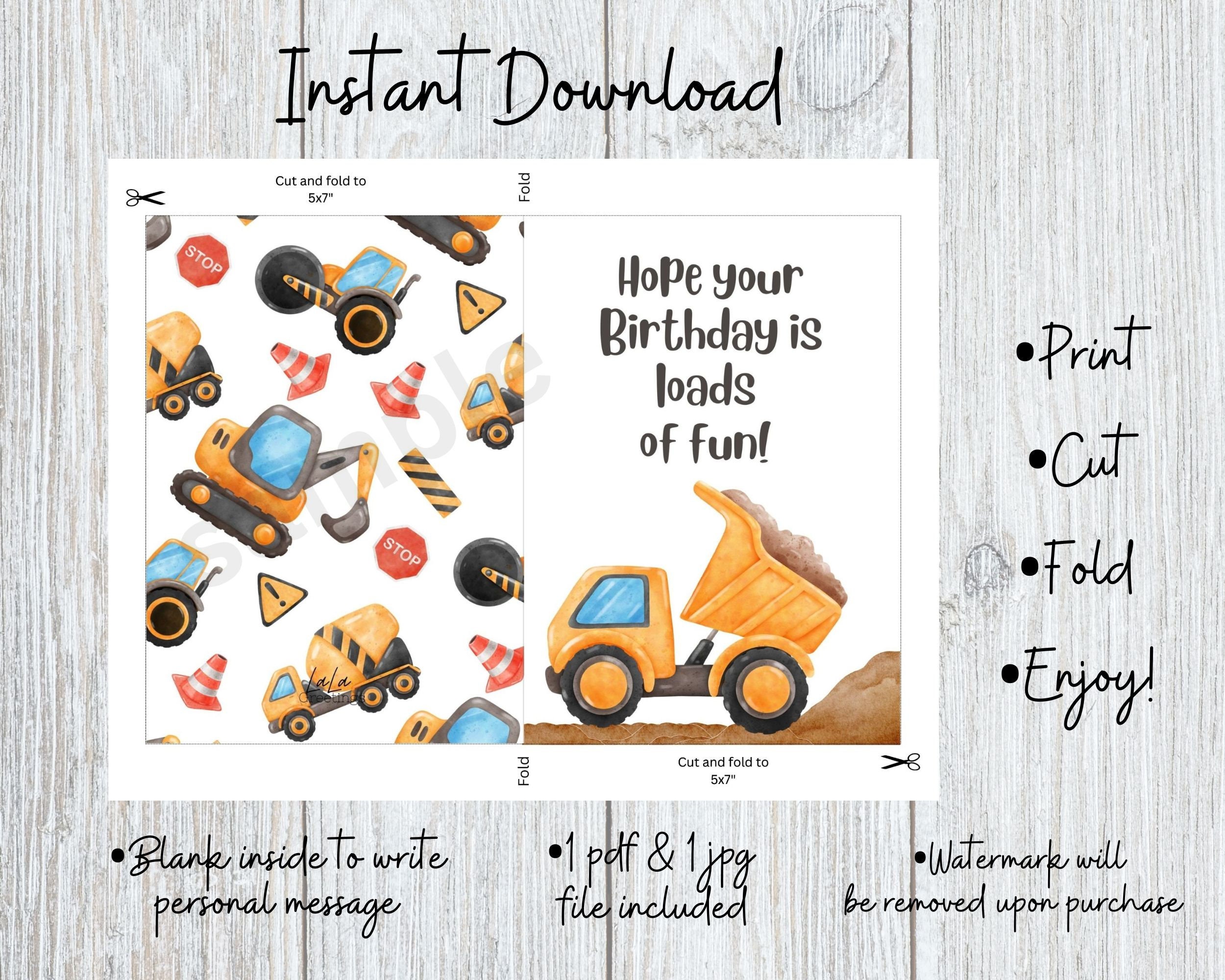Printable Boys Birthday Greeting Card 5x7 Digital Download - Etsy