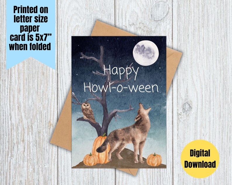 Printable Happy Halloween Greeting Card 5x7 Digital Download - Etsy