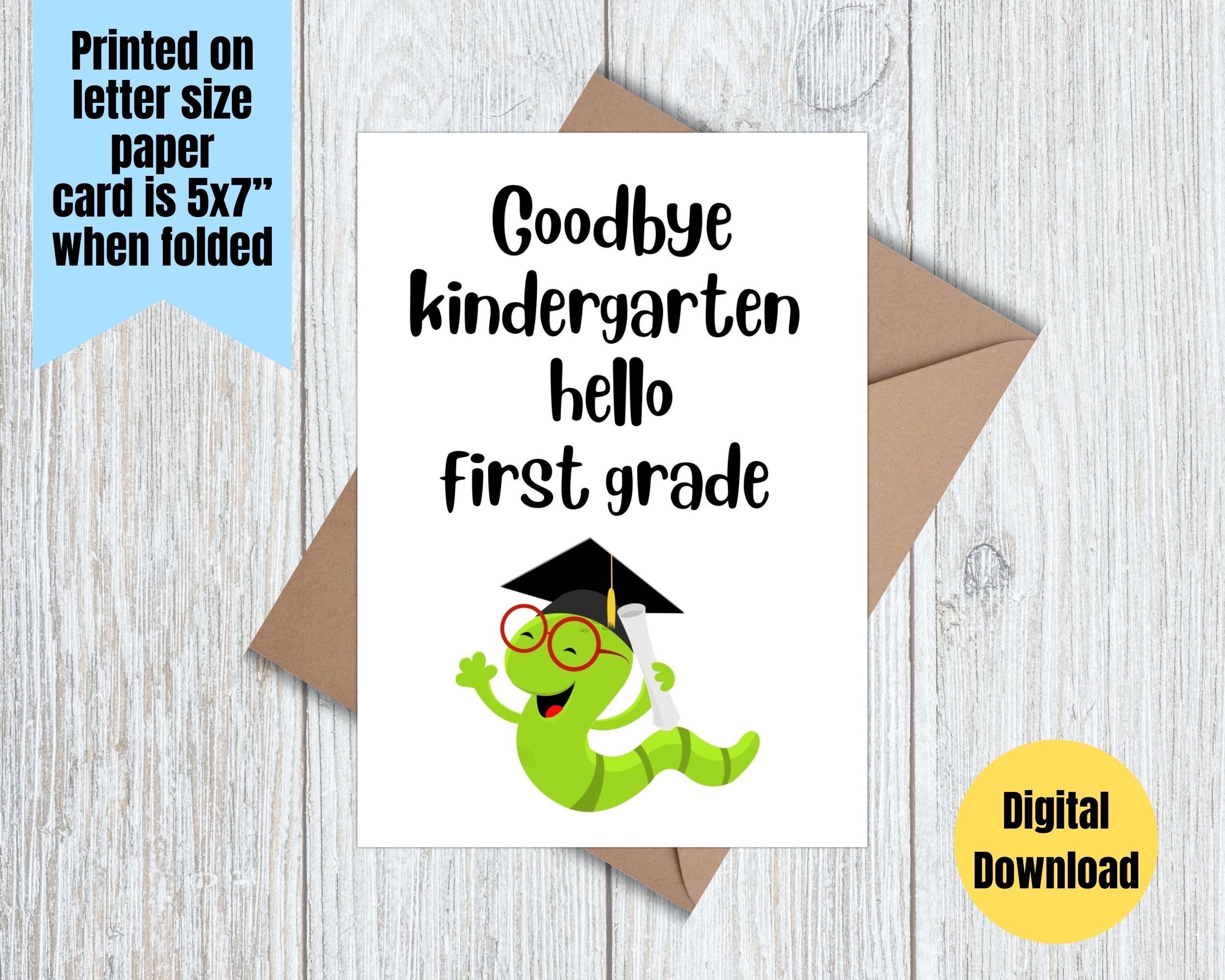 Printable Kindergarten Graduation 5x7 Greeting Card - Etsy