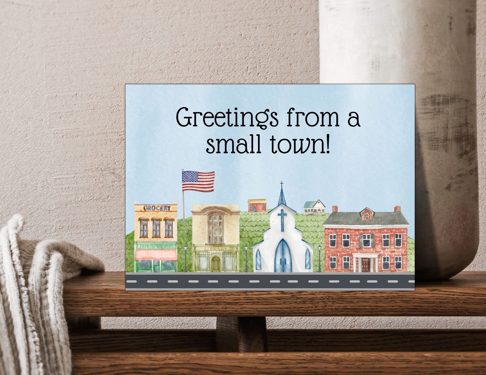 Printable Greetings From My Small Town Greeting Card 5x7 Digital ...