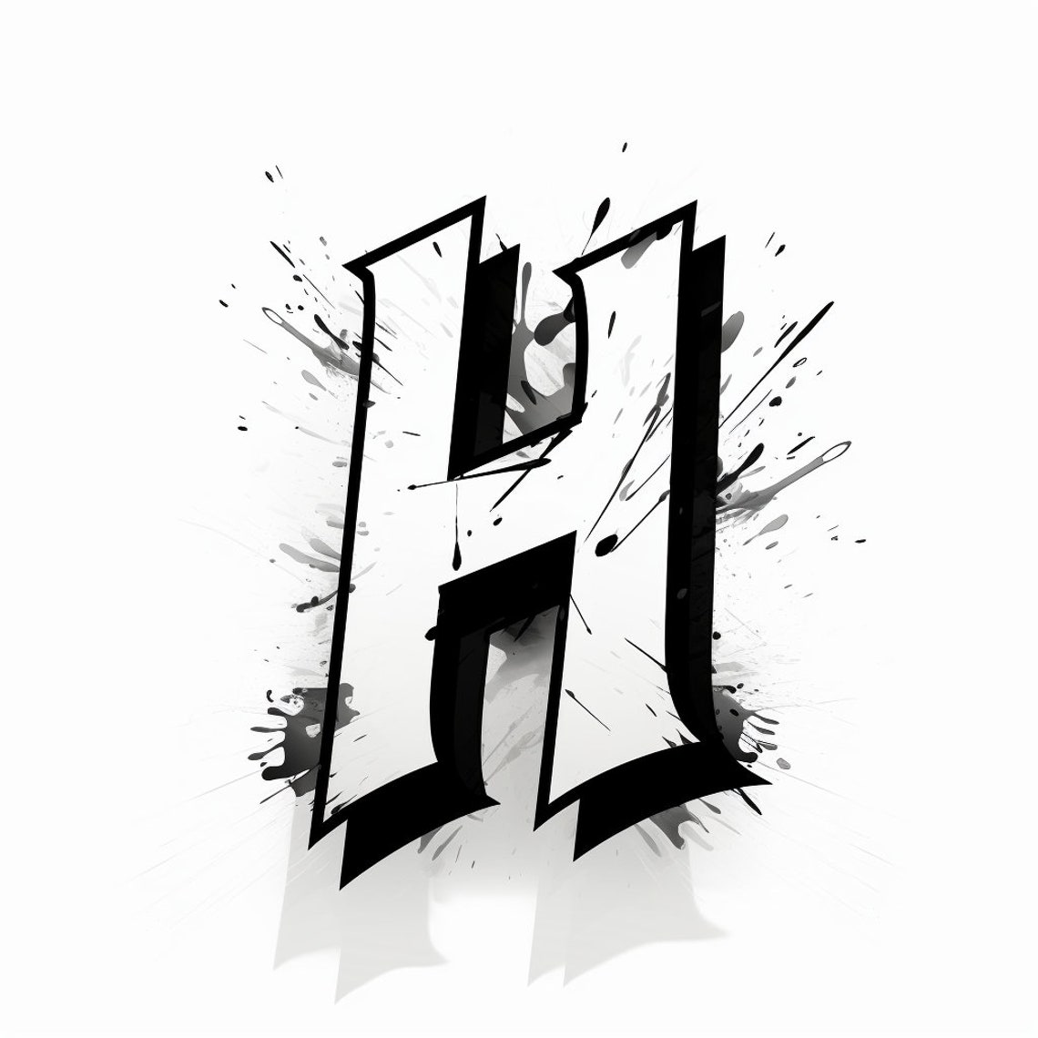 Graffiti Letter "h" Sticker, Waterproof Unique Street Art - Etsy
