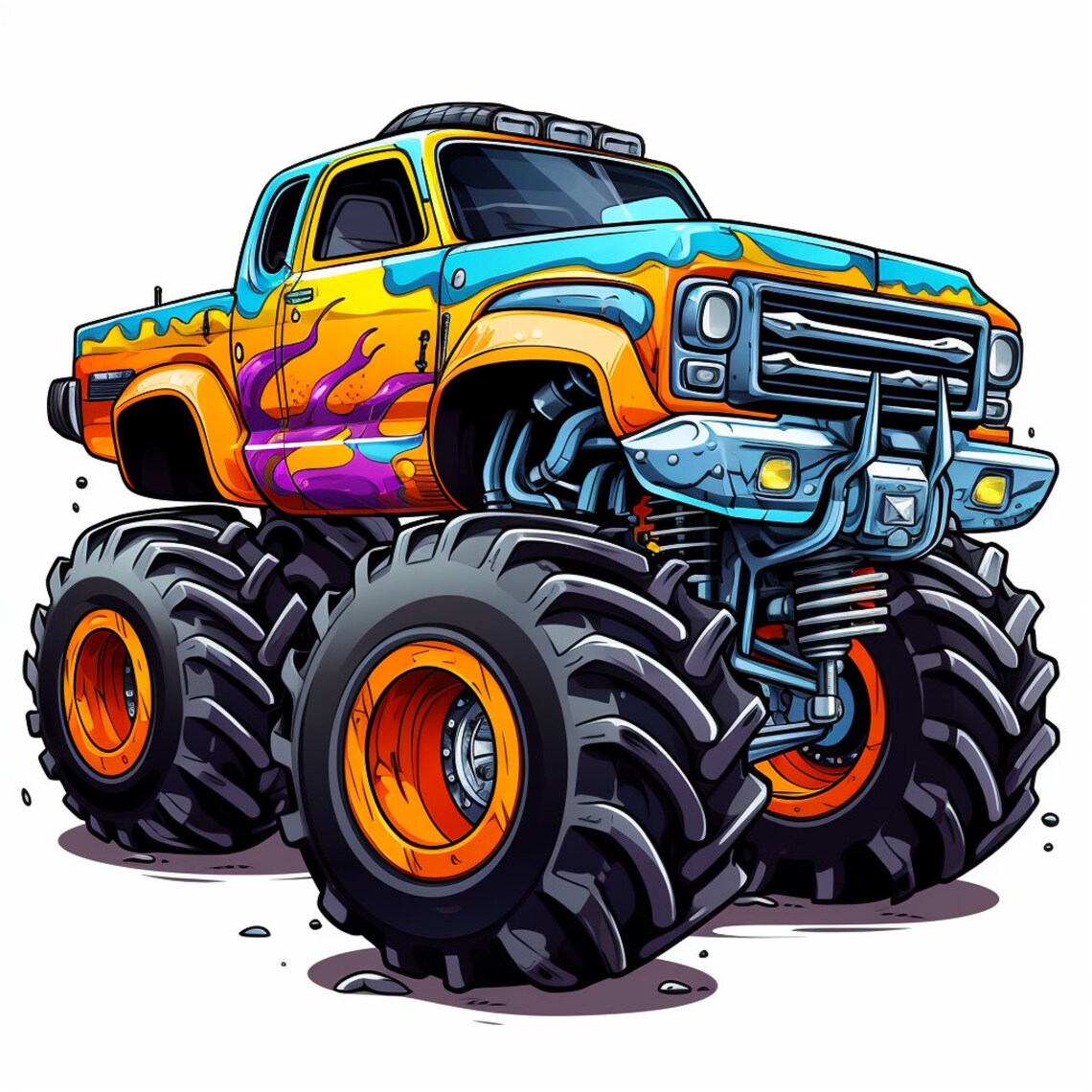 Monster Truck Sticker - Etsy