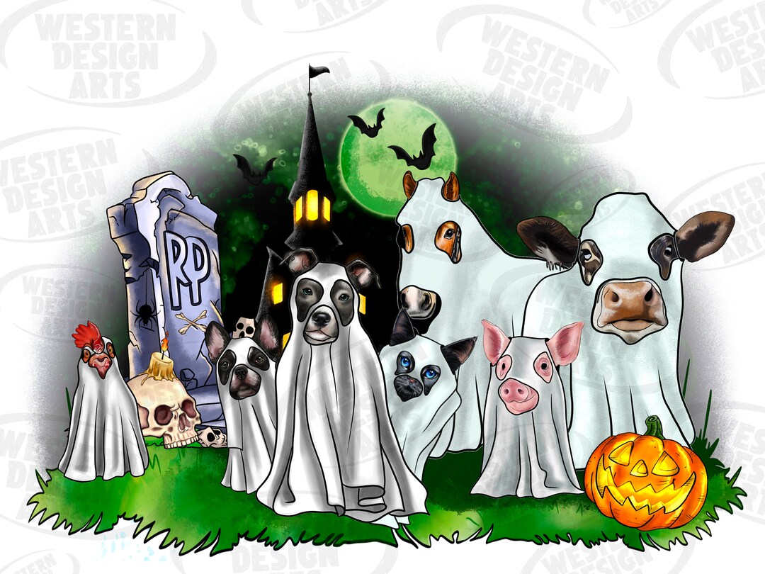Halloween Farm Animals Png, Cow Png, Halloween Horse ,farm Cat Clipart ...