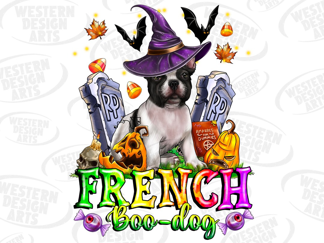 French Boo Dog Png Sublimation Design, French Bulldog Png, Halloween ...
