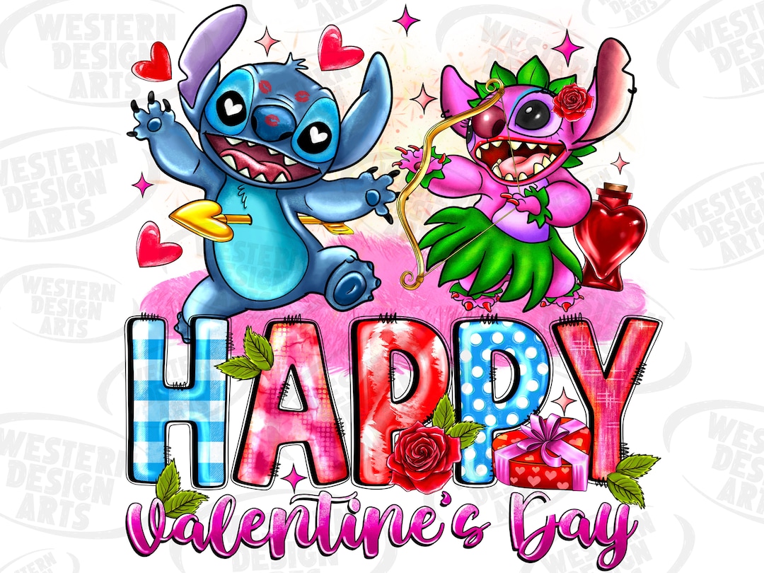 Happy Valentine' S Day Stitch Png, Sublimation Design,i Love You More ...