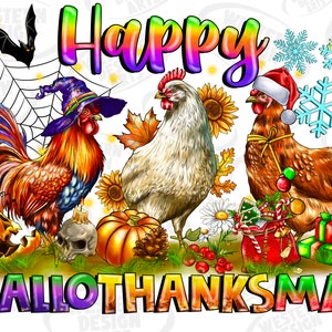 Happy Hallothanksmas Chicken PNG, Christmas , Fall PNG, Christmas Png ...
