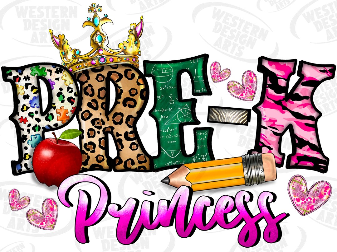 Buy Pre-k Princess Png, Pre-k Png, Girl Pre-k Png, Back to School ...