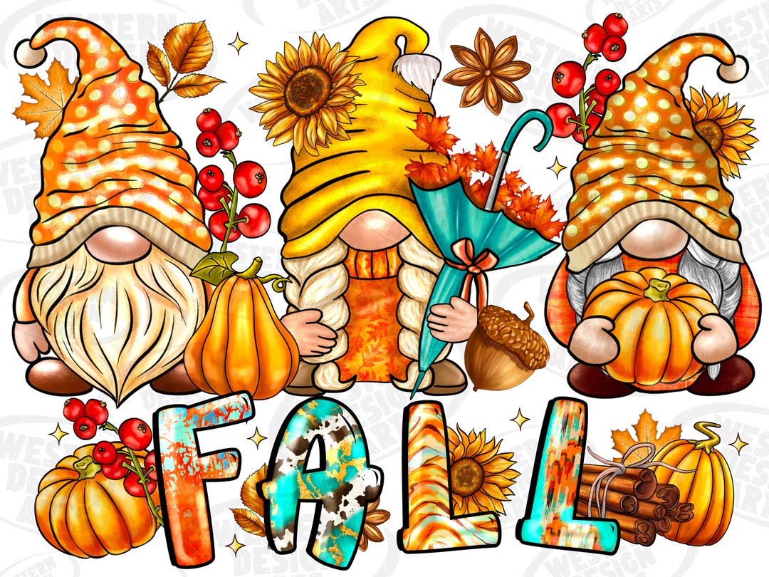 Fall Gnomes Png Sublimation Design, Fall Png, Autumn Png, Pumpkin Png ...