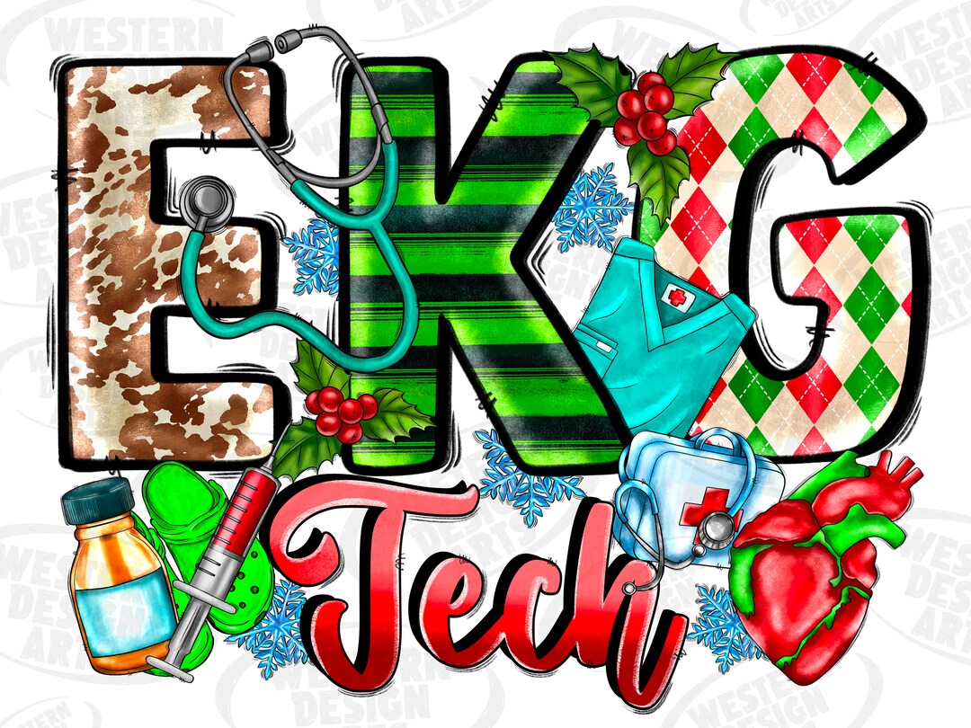 Ekg Tech Christmas Png, Sublimation Design Download, Ekg Tech Png ...