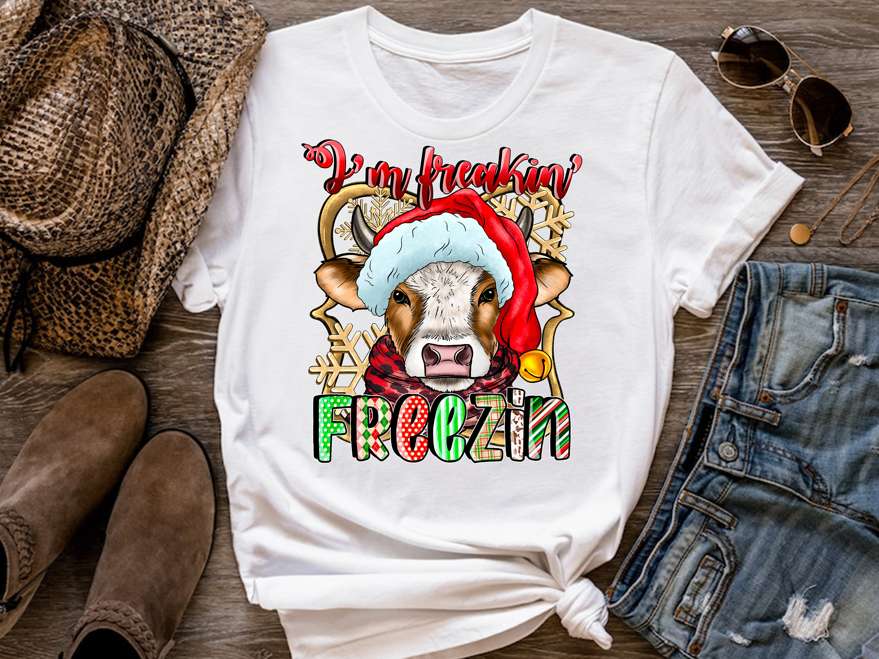 I Am Freaking Freezing Png Snow Cow Png Christmas Cow Snow - Etsy