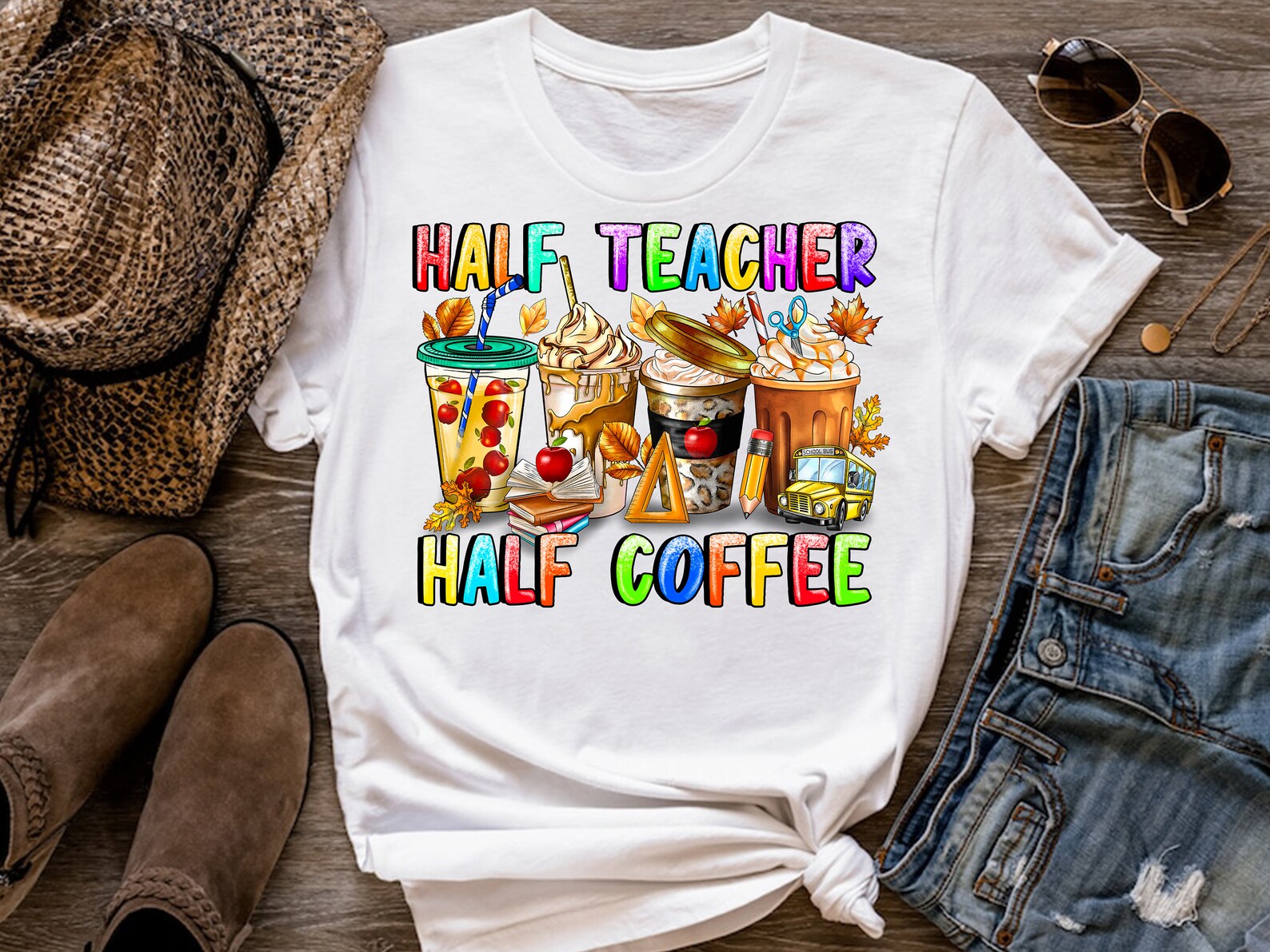 Half Teacher Half Coffee Png Sublimation Design Teacher's - Etsy