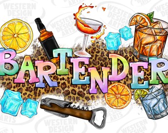 Bartender Png Sublimation Design Download, Bartender Life Png, Western ...