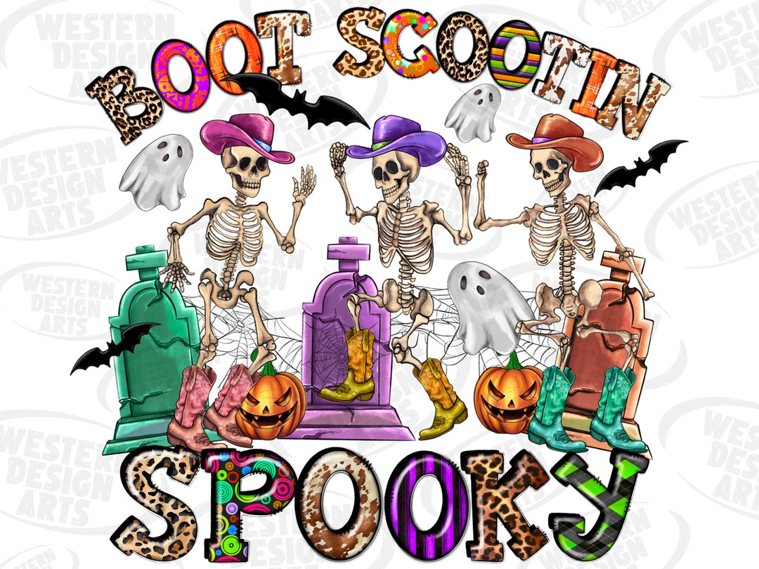 Boot Scootin Spooky Png, Boo Haw PNG, Halloween PNG, Western Halloween ...