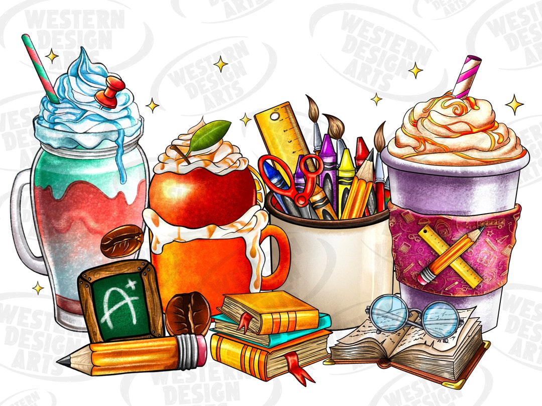 Teacher Coffee Cups Png Sublimation Design, Western Coffee Cups Png ...