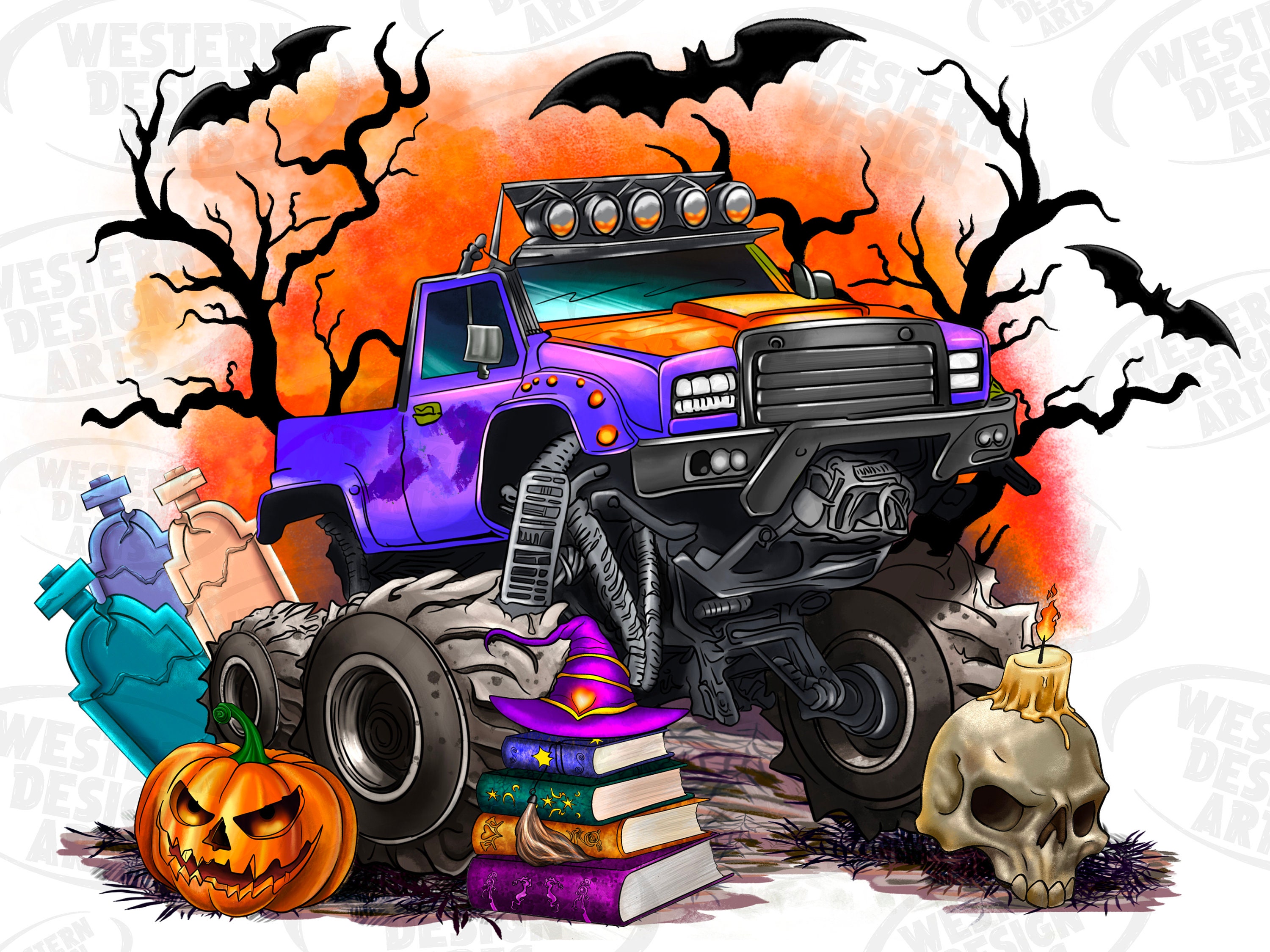 Halloween Monster Truck Png, Monster Truck Png Sublimation Design ...