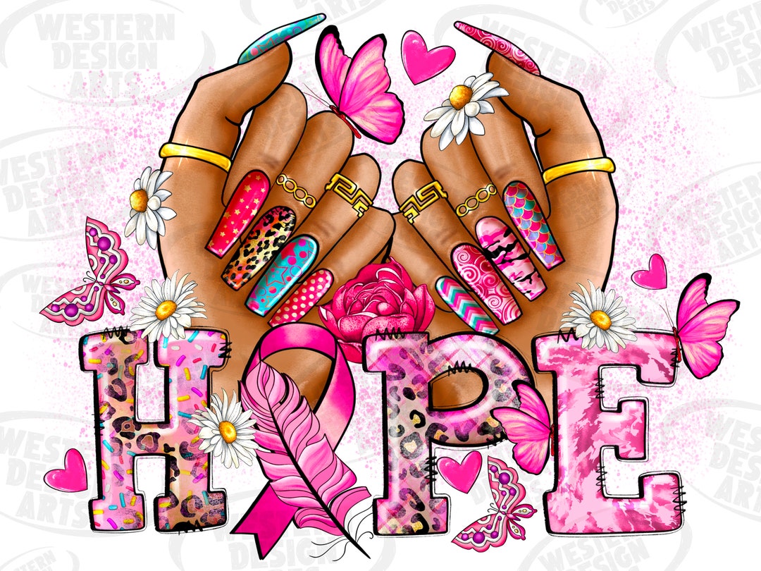 Hope Cancer Nail Png, Nail Technician, Nail Png, Sublimation Design ...