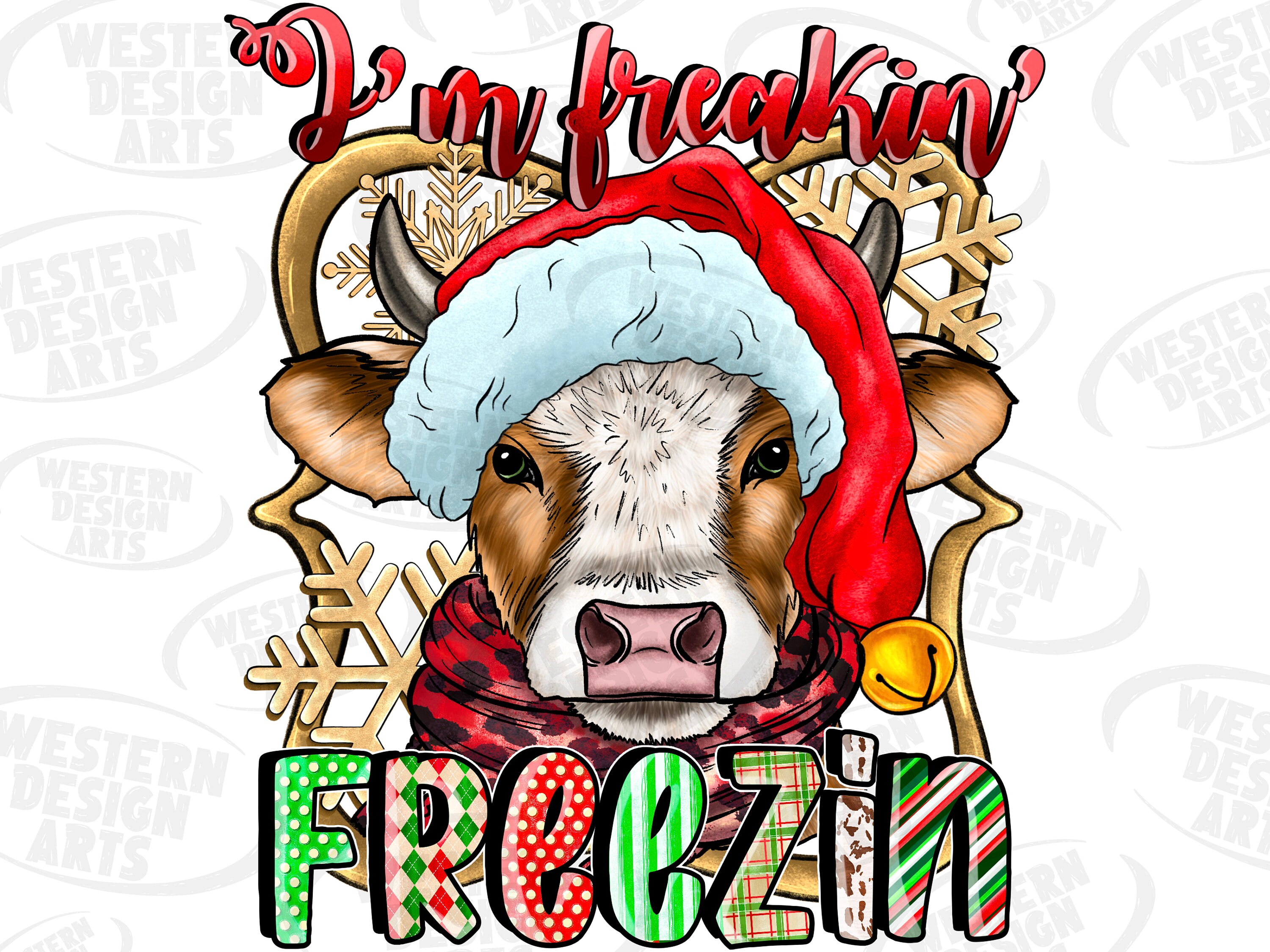 I Am Freaking Freezing Png Snow Cow Png Christmas Cow Snow - Etsy