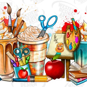 Art Teacher Coffee Cups Png Sublimation Design Download, Back to School ...