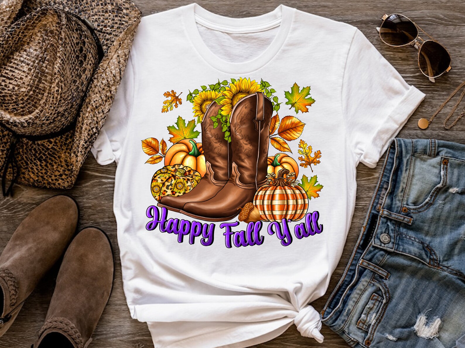 Happy Fall Y'all Cowboy Boots Png Digital Download - Etsy