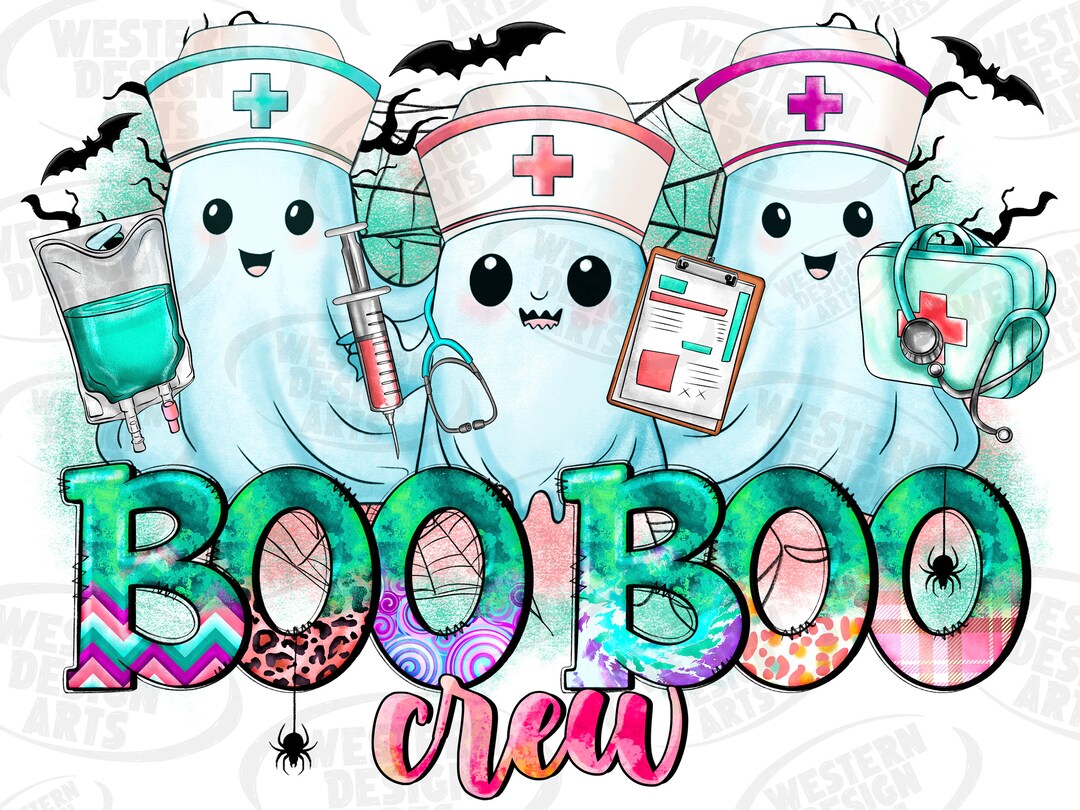 Boo Boo Crew PNG Sublimation Design,nurse Halloween Png,ghost Nurse ...