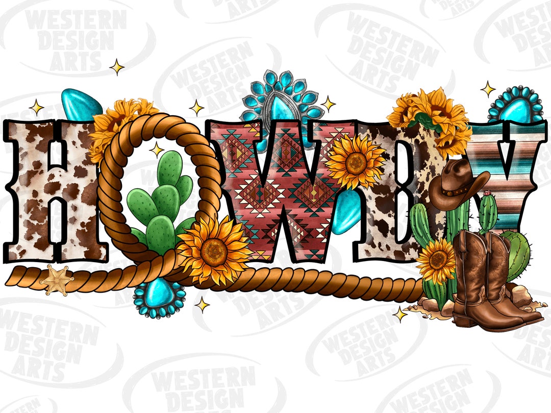 Western Howdy Gemstone Png Sublimation Design Download, Western Howdy ...