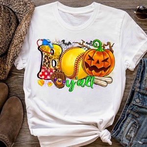 Boo Yall Softball Png, Sublimation Design Download,happy Halloween Png ...