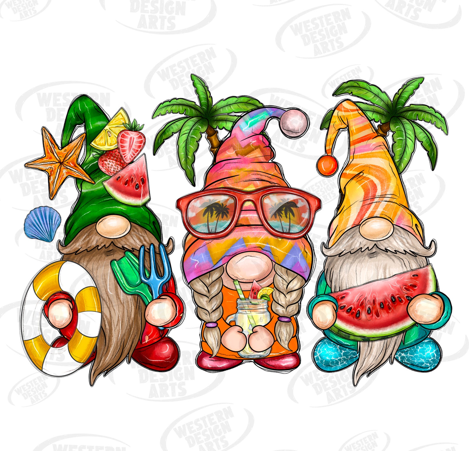 Hello Summer Gnomes Png Sublimation Design Download, Tie Dye Gnomes Png ...