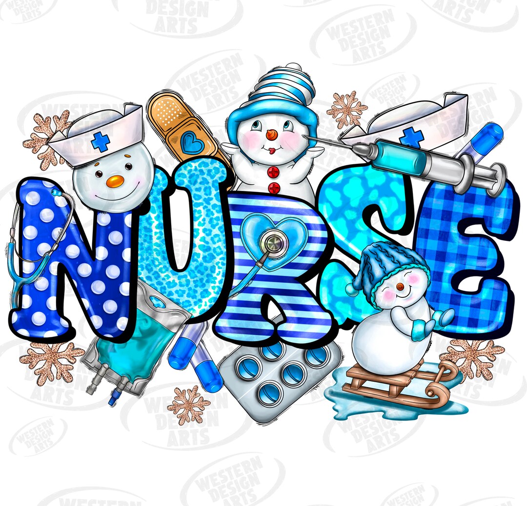 Snowman Nurse PNG File, Sublimation Design, Snowman Png, Nurse Png ...