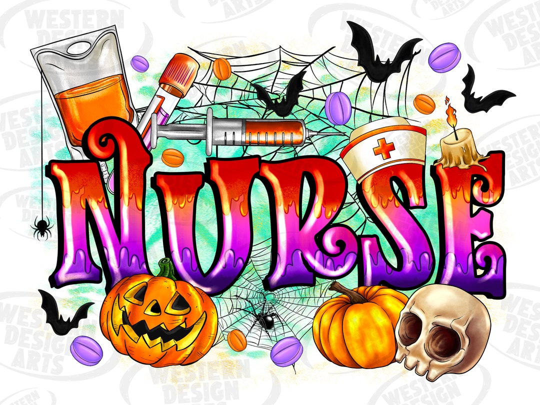 Halloween Nurse PNG, Spider, Bad Png, Halloween Png, Western, Pumpkin ...