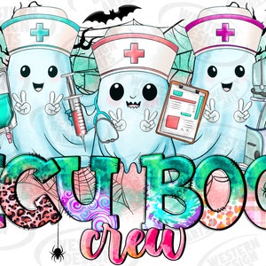 Icu Boo Crew Png, Boo Boo Crew PNG Sublimation Design,nurse Halloween ...