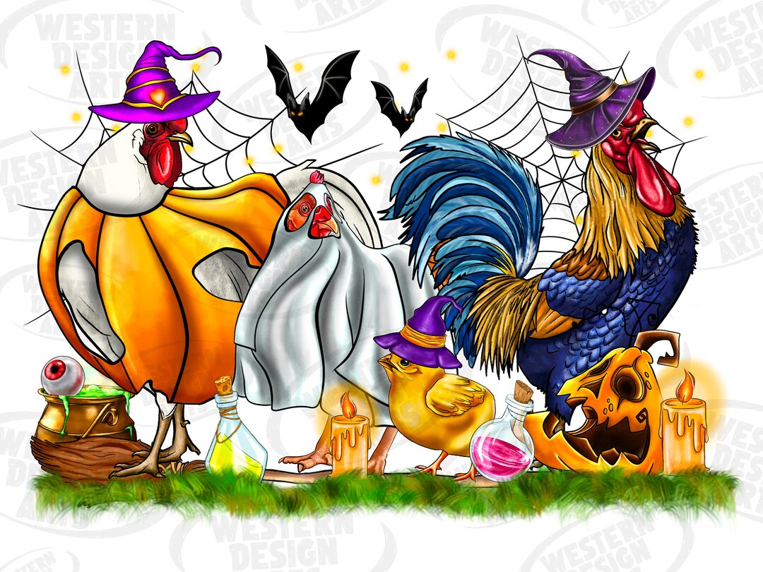Halloween Farm Animals Png, Cockerel Png, Halloween Magic ,farm Bat ...