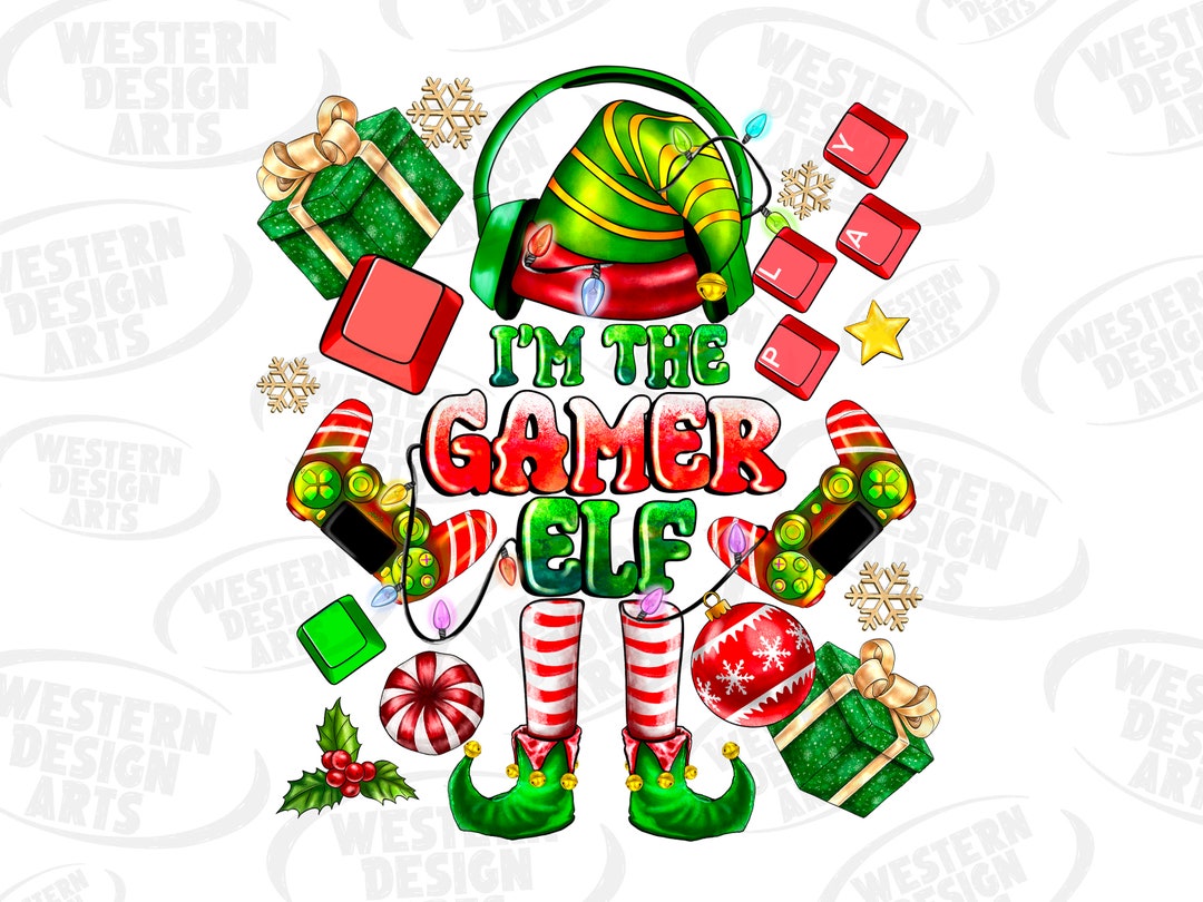 I'm the Gamer Elf Png Sublimation Design Download, Christmas Png ...