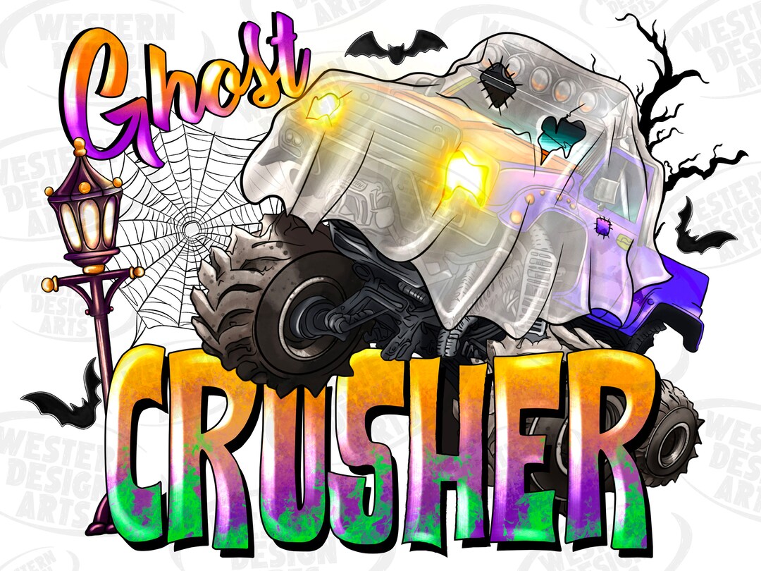 Halloween Ghost Truck Png Sublimation Design Download, Ghost Monster ...