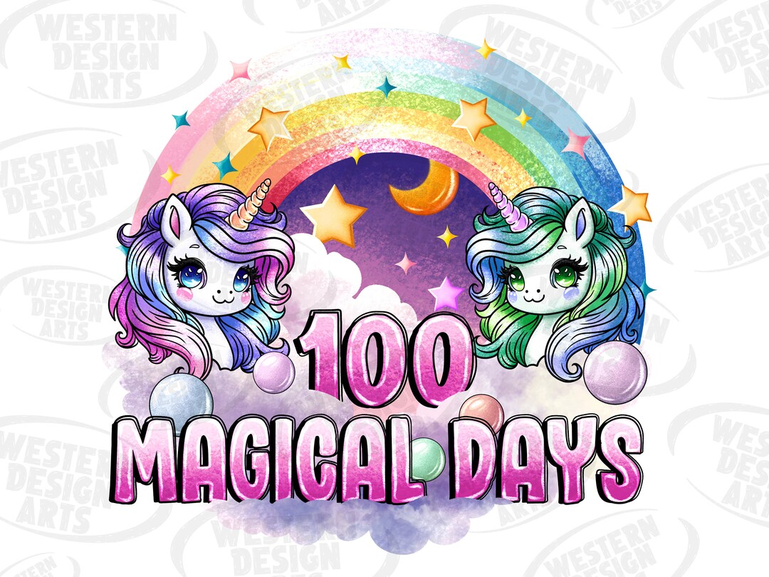 100 Magical Days Unicorns Png 100th Day Of School Png 100 Days