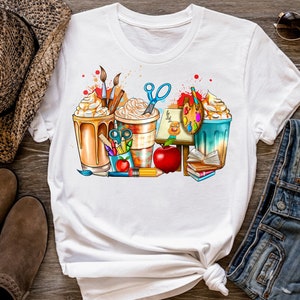 Art Teacher Coffee Cups Png Sublimation Design Download, Back to School ...