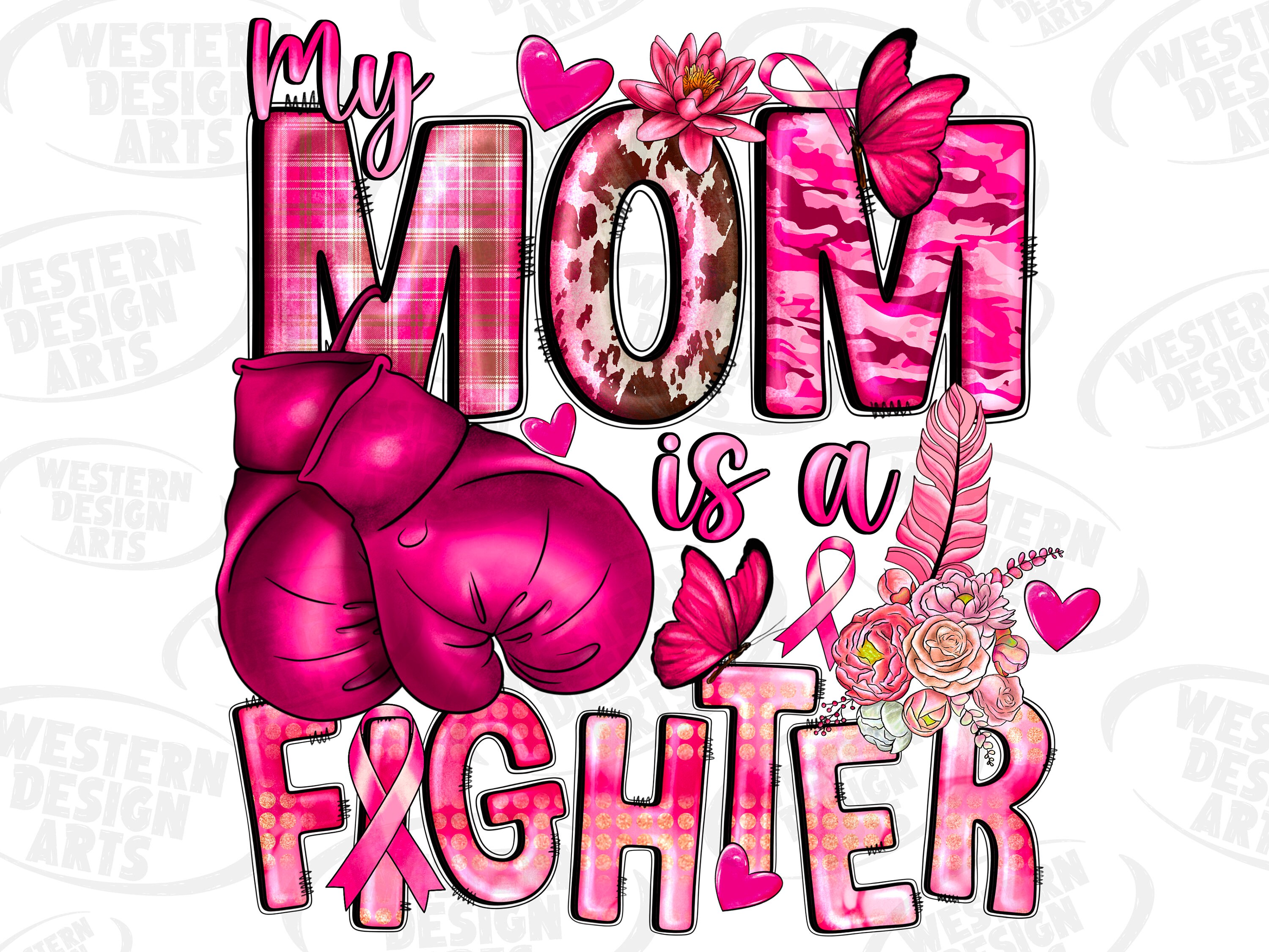 My Mom is a Fighter With Ribbon Png Sublimation Design - Etsy
