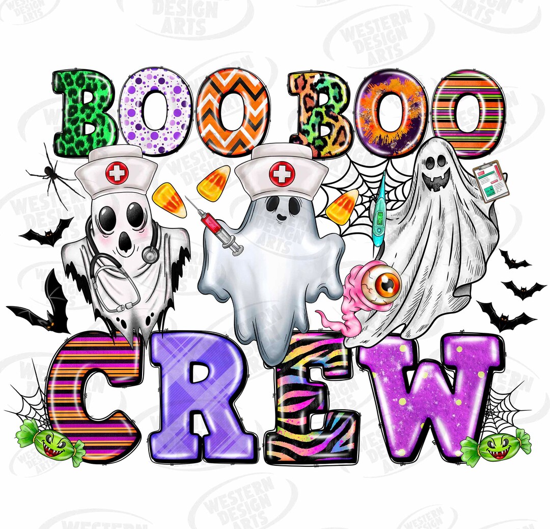 Boo Boo Crew PNG Sublimation Design,nurse Halloween Png,ghost Nurse ...
