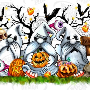 Ghost Gnome PNG, BOO Sublimation, Ghost Gnomes Halloween Spooky, Gnome ...