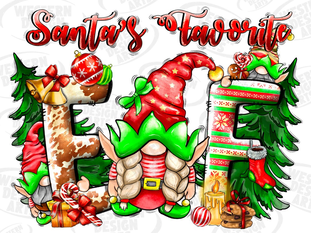 Santa's Favorite Elf Png,western Png,merry Christmas Png,happy ...